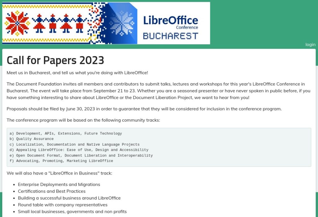 Call for Papers for LibreOffice Conference 2023 - The Document Foundation Blog